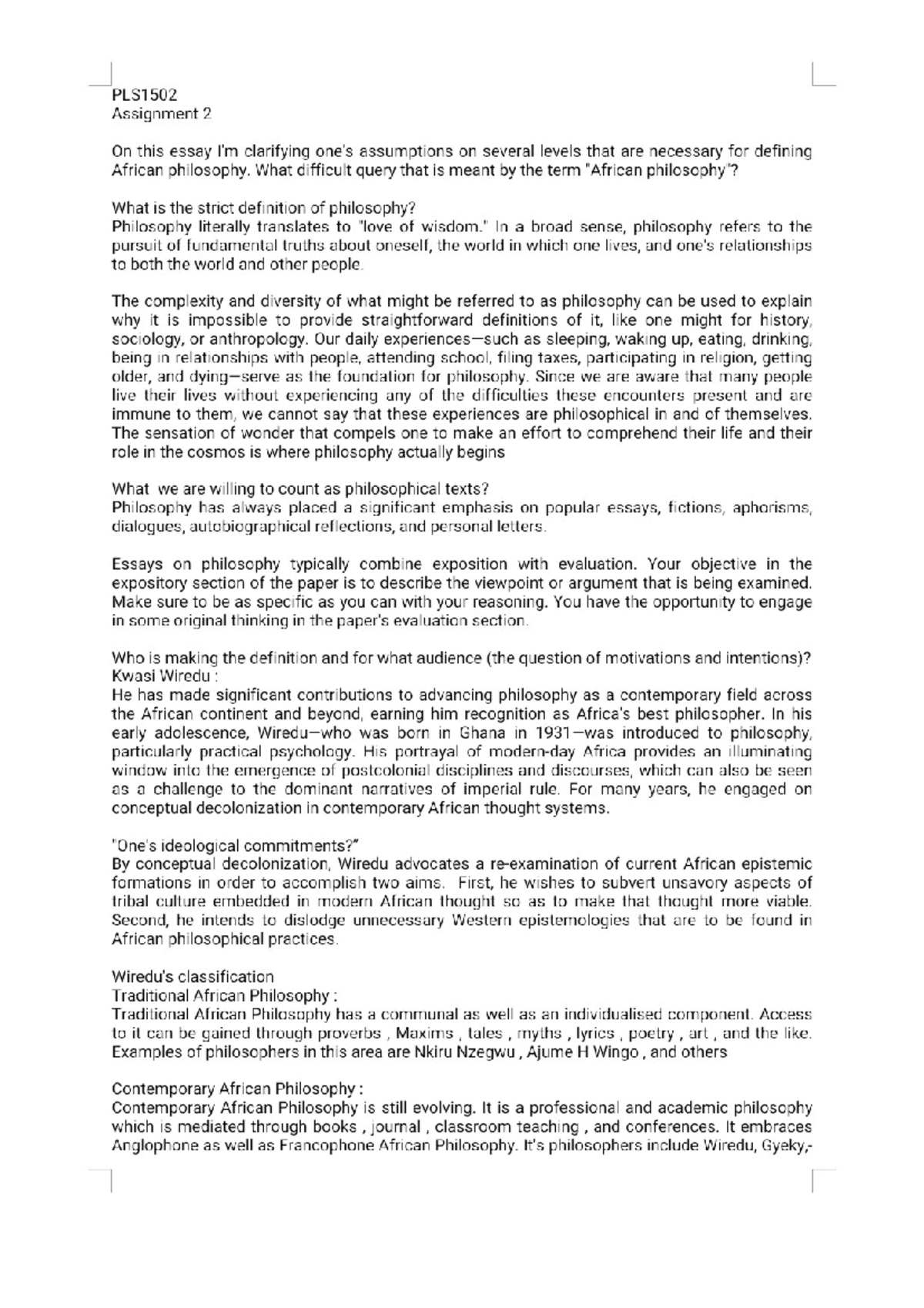 PLS1502 Assignment 2 - PLS1502 - Studocu