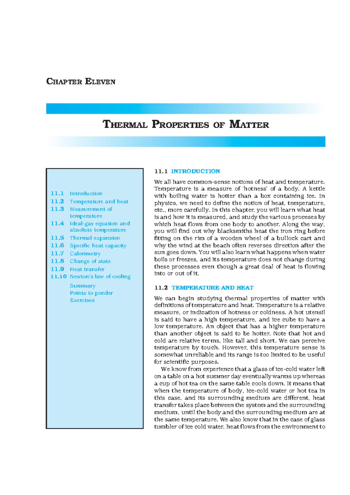 Chapter 11 Thermal Properties OF Matter - CHAPTER ELEVEN THERMAL ...
