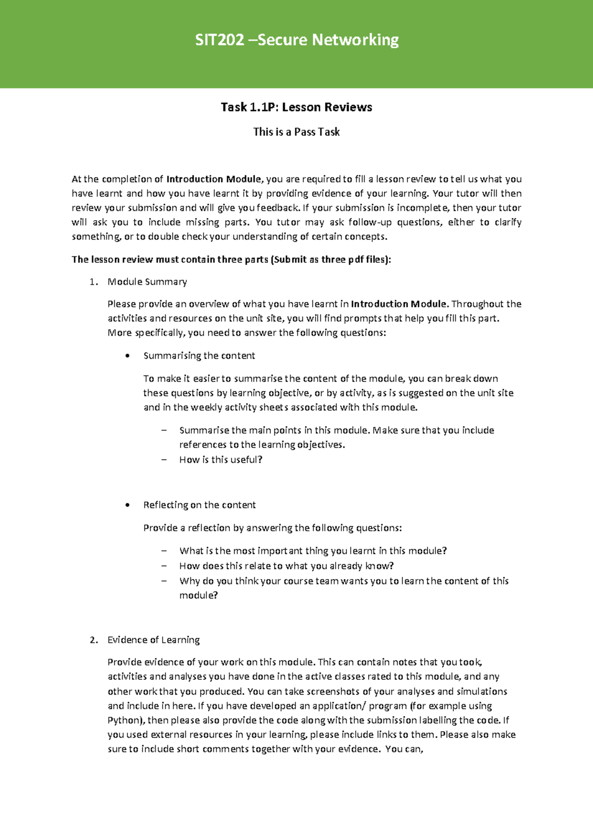SIT202-1 - N/A - SIT223 3 Professional Practice in Information ...