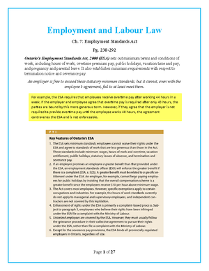 Employment and Labour Laws Ch 10 Note - Employment and Labour Laws Ch ...