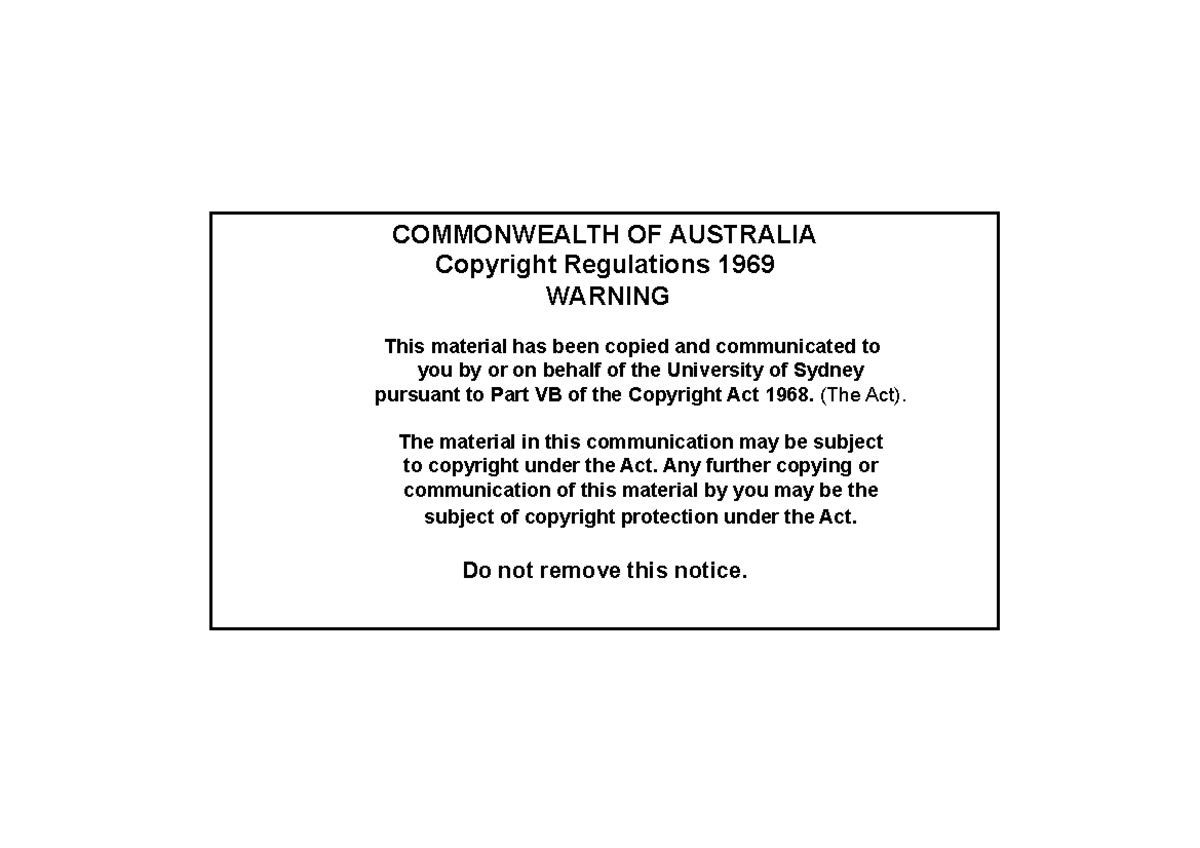 Lecture 3 elimination-1 - COMMONWEALTH OF AUSTRALIA Copyright ...