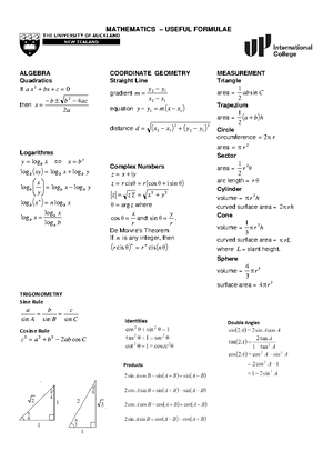 MF19 formulae sheet - List MF List of formulae and statistical tables ...
