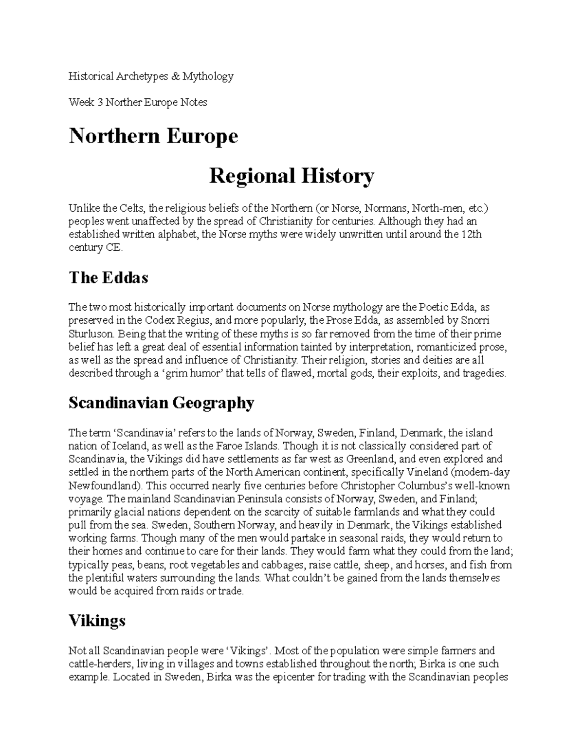 Historical Archetypes: Northern Europe - Historical Archetypes ...