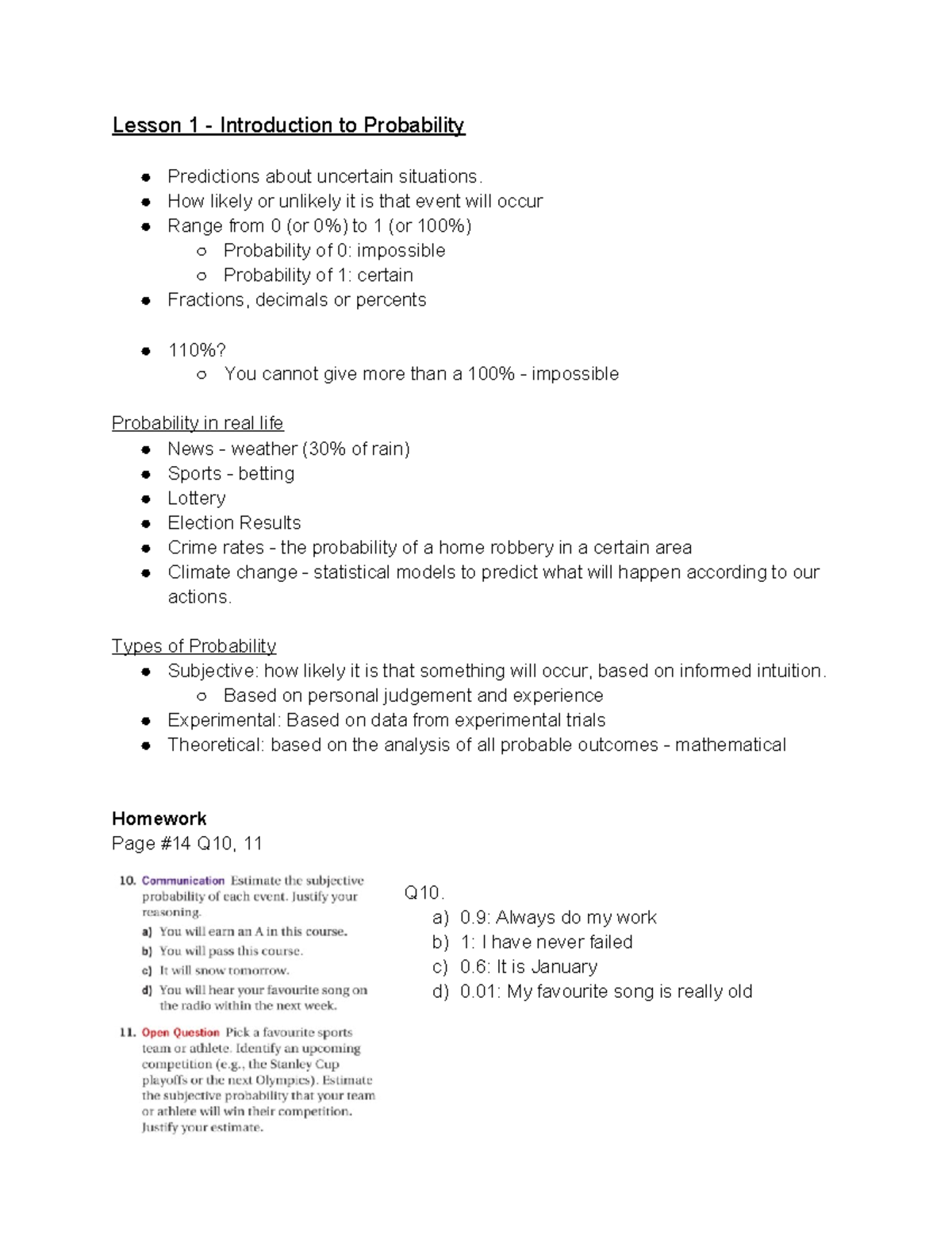 Unit 1 Lecture 1 - Introduction to Probability - Lesson 1 - Introduction to Probability - Studocu