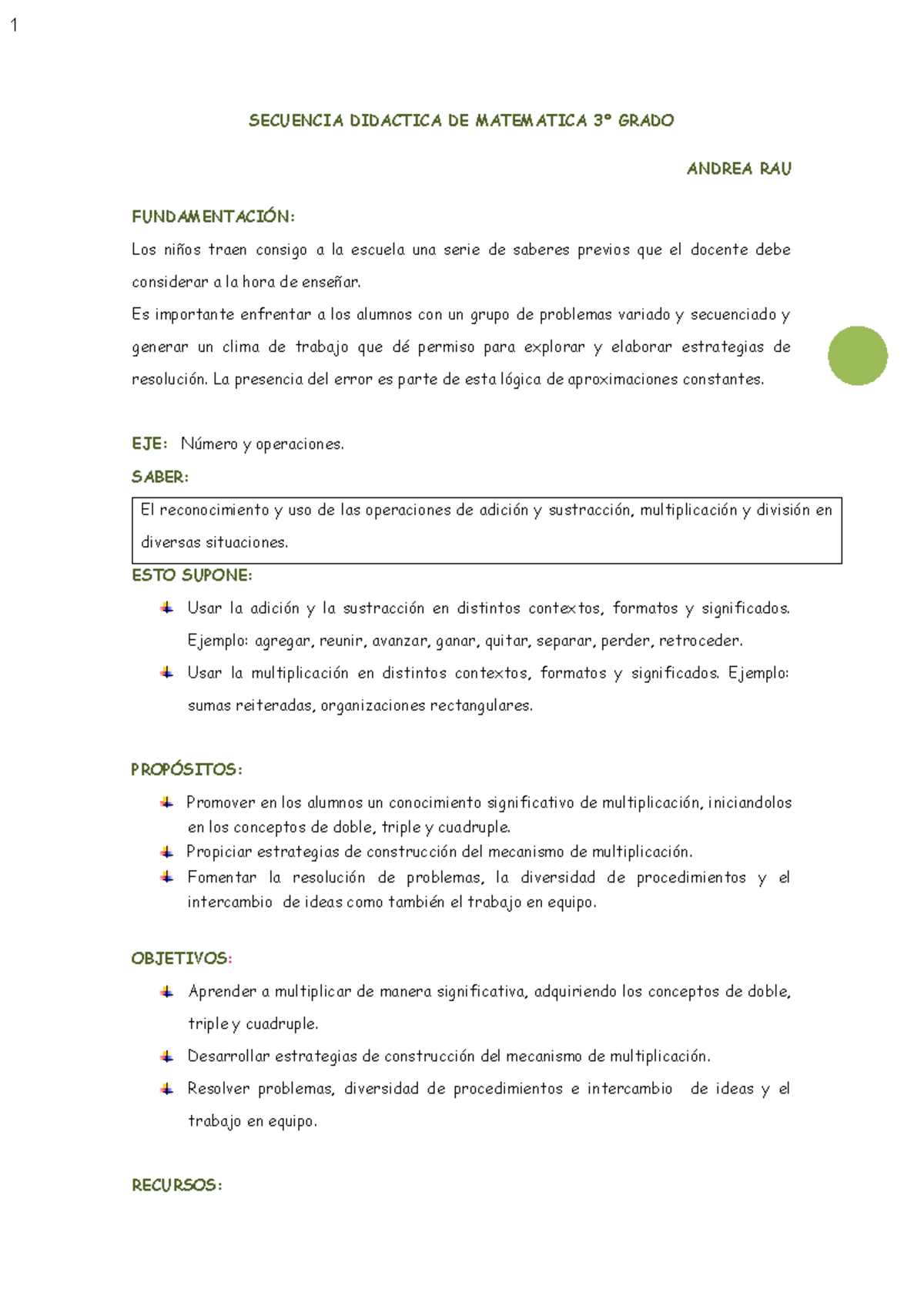 Matematica 3ER Grado - Buena planificación - SECUENCIA DIDACTICA DE ...