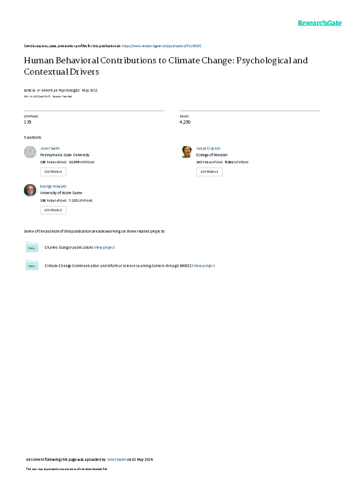 Human Behavioral Contributions to Climate Change P - See discussions ...