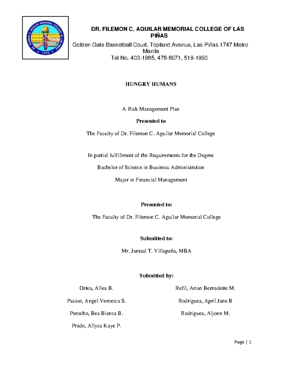 Rodriguez Apriljane M03 SW - DR. FILEMON C. AGUILAR MEMORIAL COLLEGE OF ...