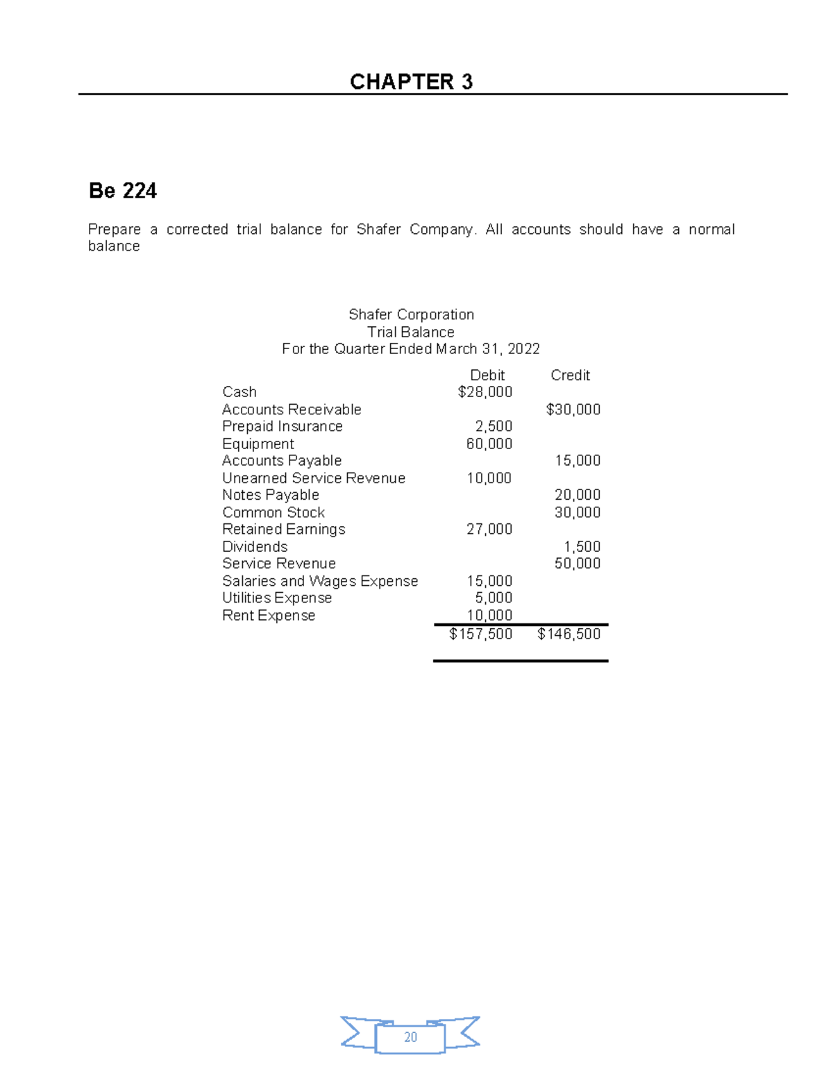 Chapter 3 Exercises - hkhjk - Prepare a corrected trial balance for ...