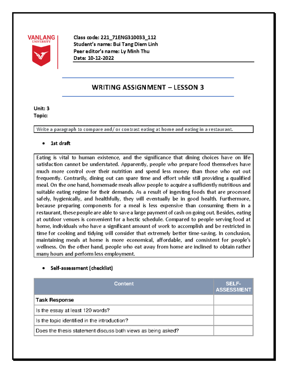 Writingunit 3 - cccc - Class code: 221_71ENG310033_ Student’s name: Bui ...