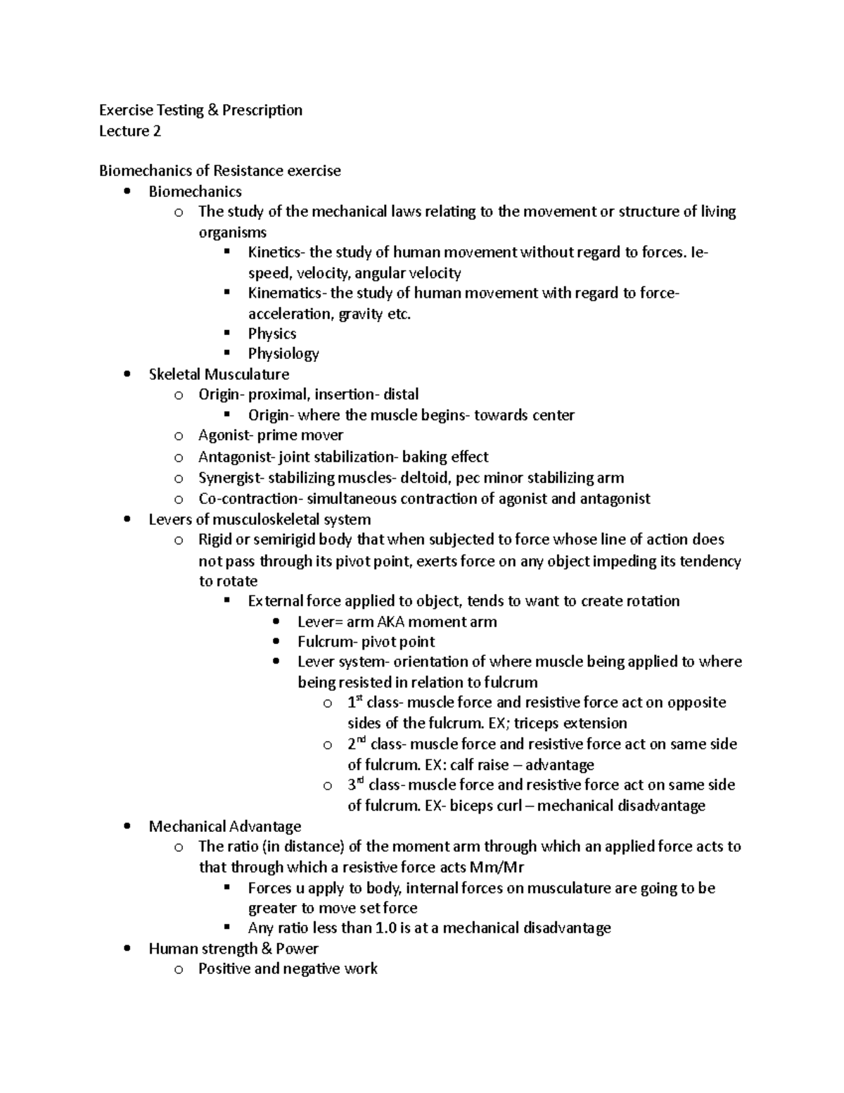 Exercise Testing lecture 2 - Exercise Testing & Prescription Lecture 2 ...