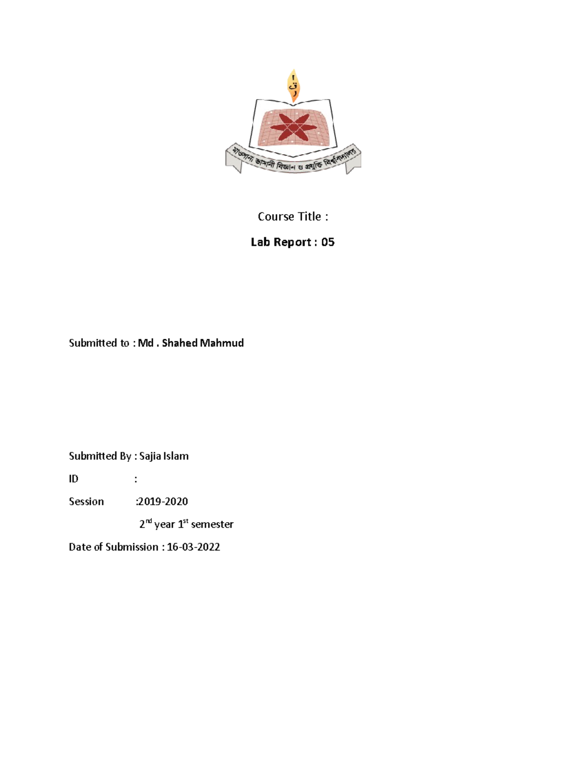 Lab report on UTP and Cat.06 cable connection. - Course Title : Lab ...