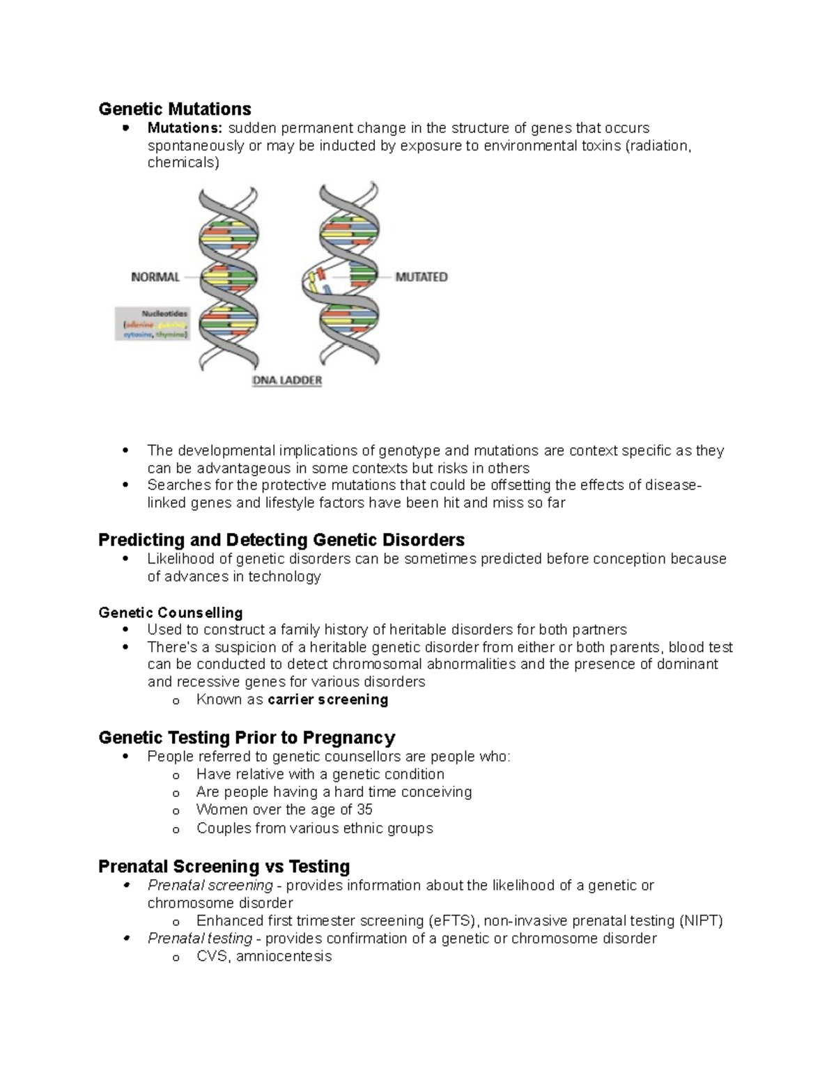 Genetic Mutations - family studies notes that helped me do well on my ...