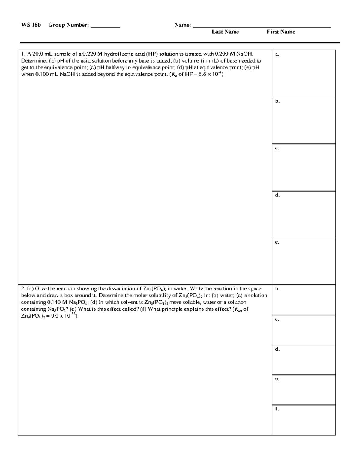 WS 18b - Practice Problems - WS 18b Group Number: __________ Name ...