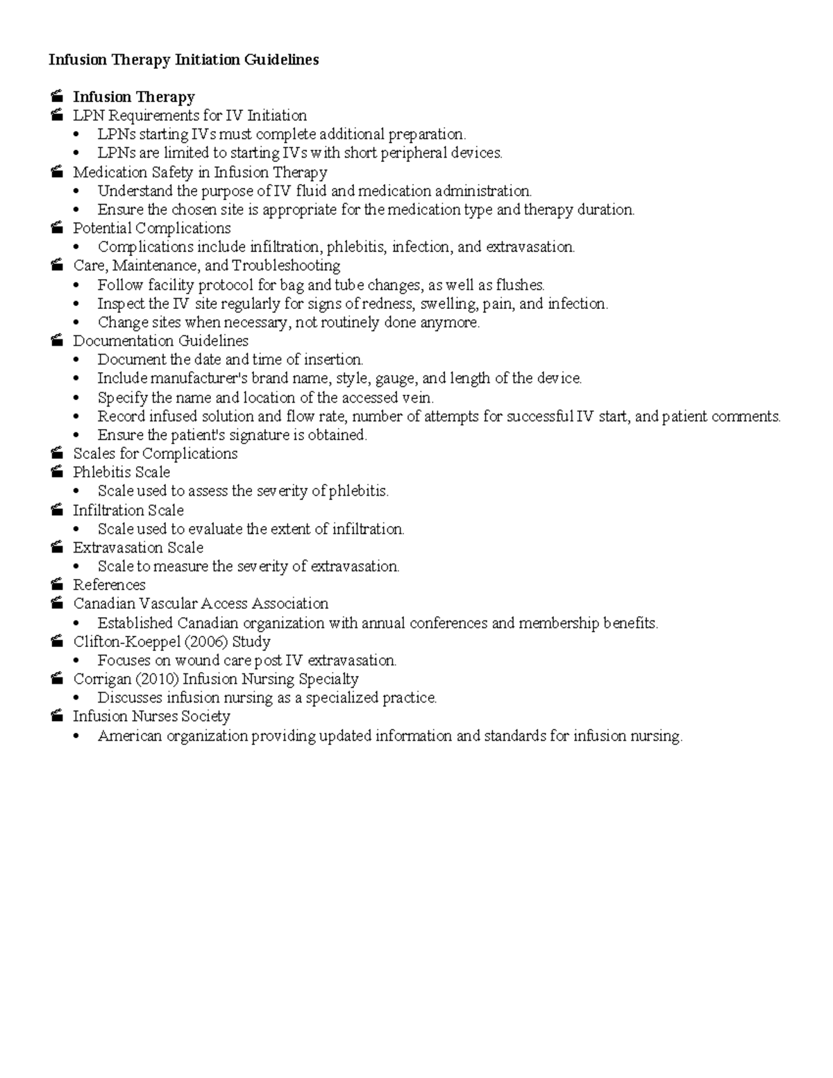 Infusion Therapy Initiation Guidelines - LPNs are limited to starting ...