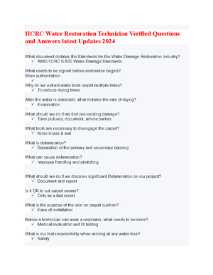 Iicrc Water Restoration Verified Questions And Answers 2024 Updates ...