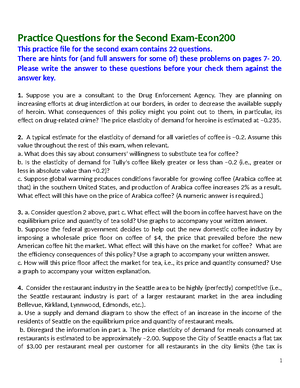 ECON 200 Final Exam Study Guide Autosaved - ECON 200 Final Exam Study Guide CHAPTER 13 THE COSTS ...