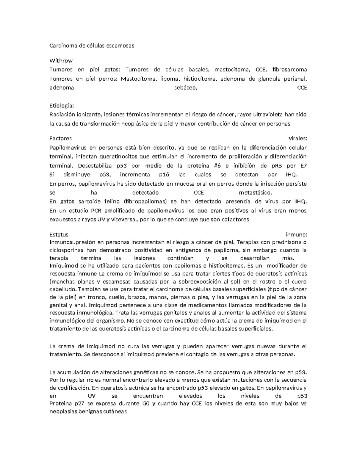 CCE - Carcinoma de células escamosas Withrow Tumores en piel gatos ...