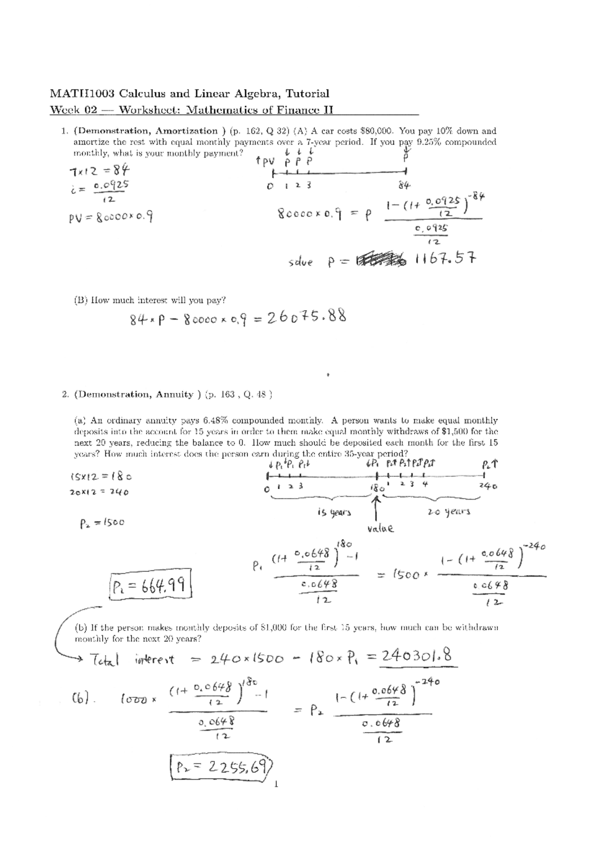 Sol-1003-02 - ans - MATH1003 Calculus and Linear Algebra, Tutorial Week 02 Worksheet ...