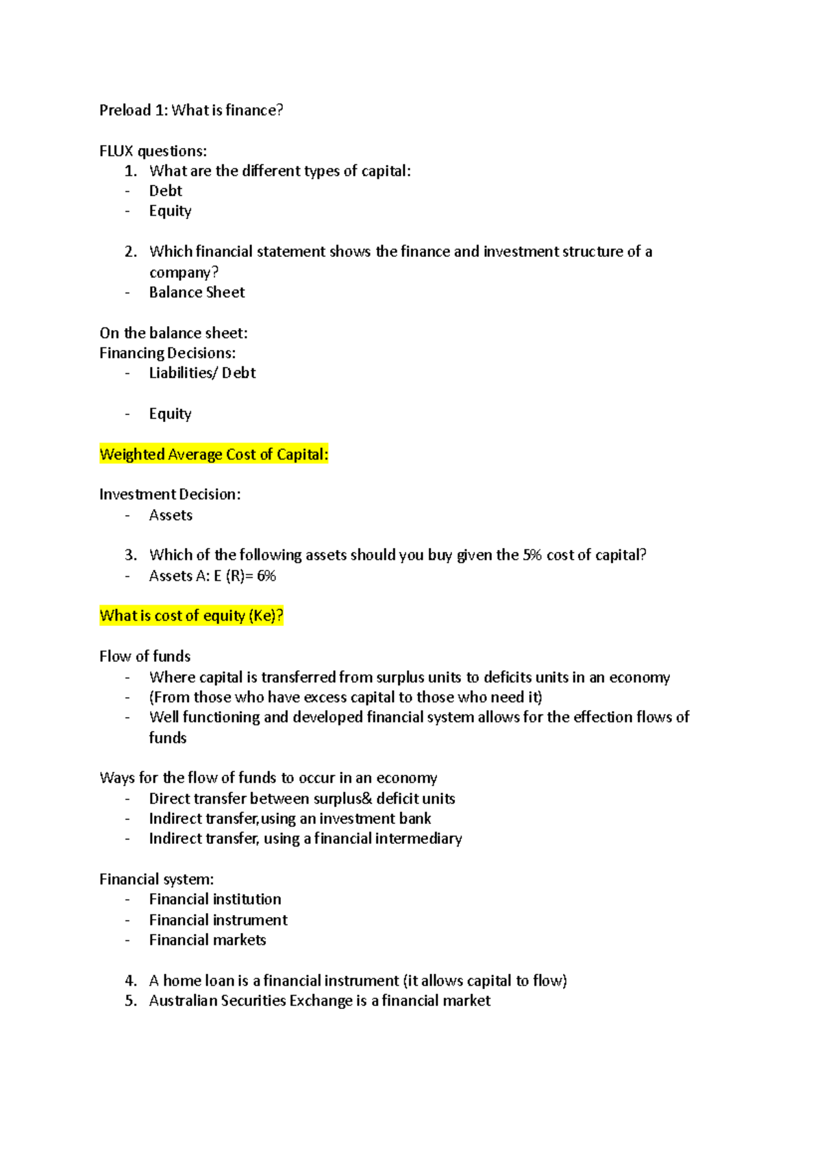 Intro to finance lecture notes - Preload 1: What is finance? FLUX ...