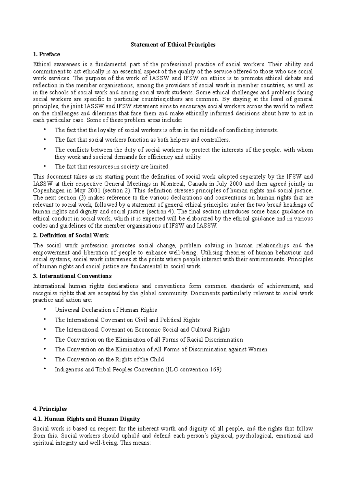 Code of Ethics - Statement of Ethical Principles Preface Ethical ...