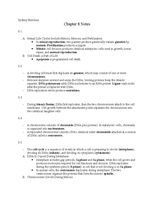 Unit 1 Textbook Notes - Sydney Hutchins Unit 1 Biology Textbook Notes 1 ...