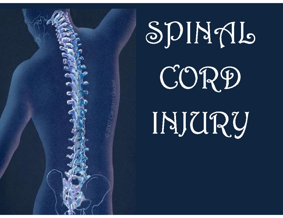 SCI GEN MED - Definition -refers to the damage of the spinal cord due ...