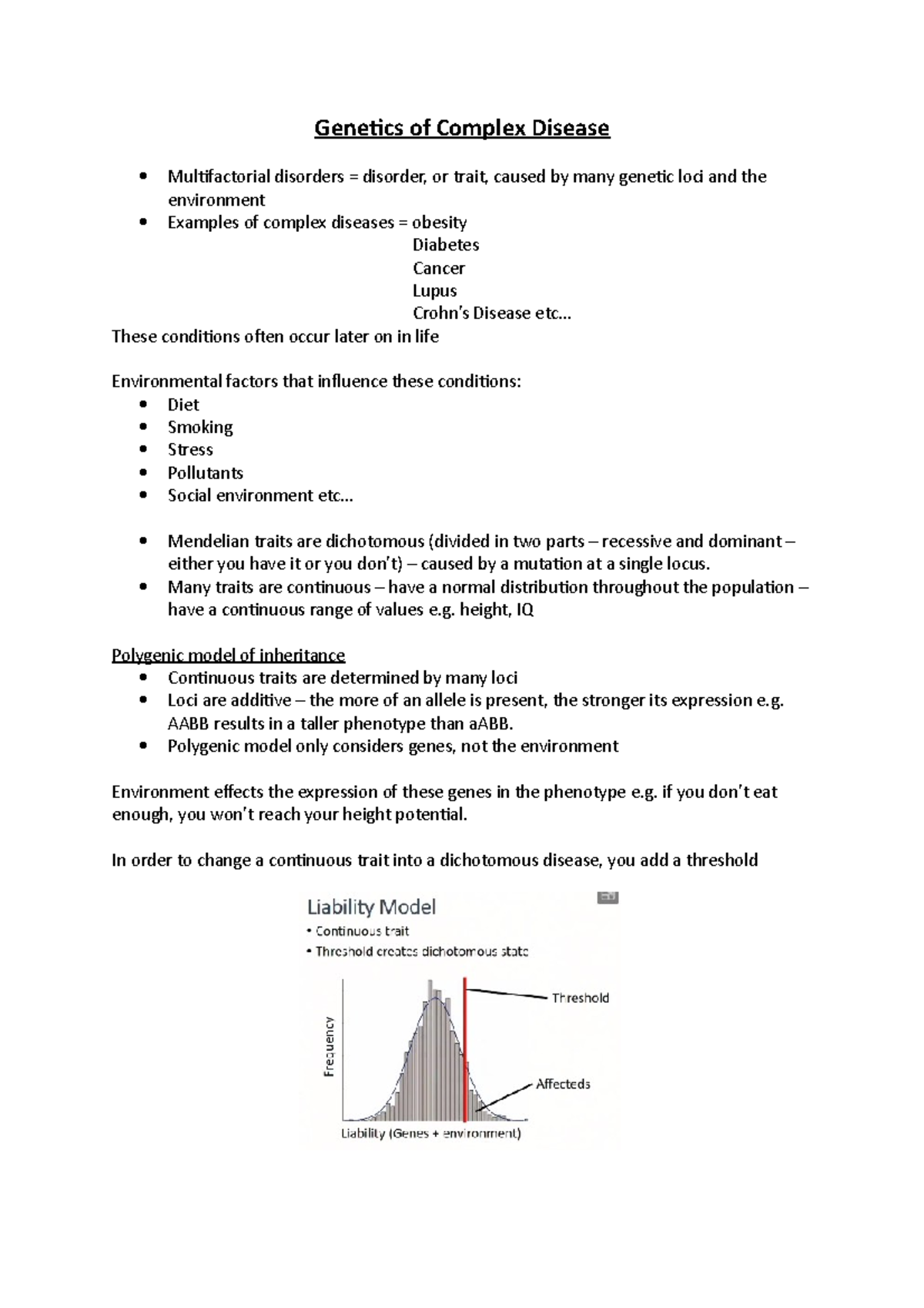 Genetics of Complex Disease - Lt 15 - Genetics of Complex Disease ...