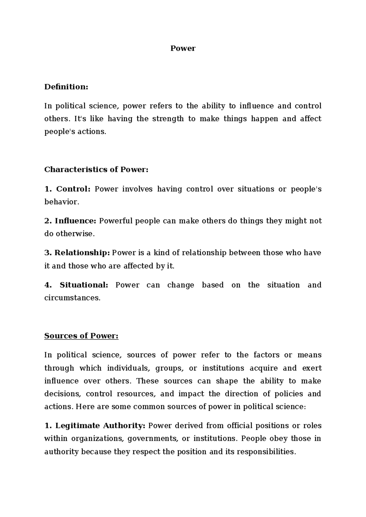 Power in Political Science - Power Definition: In political science ...