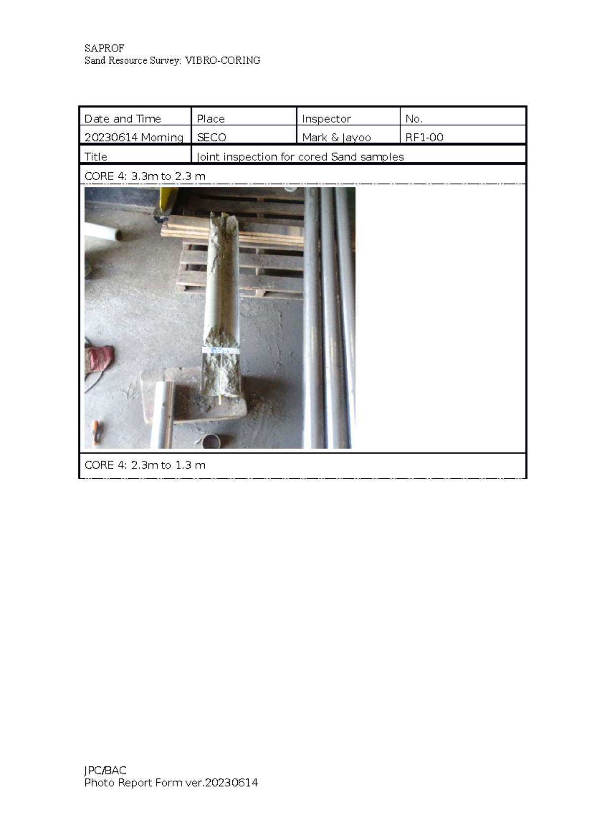 Photo report Sand resource cored samples 20230614 - Sand Resource ...