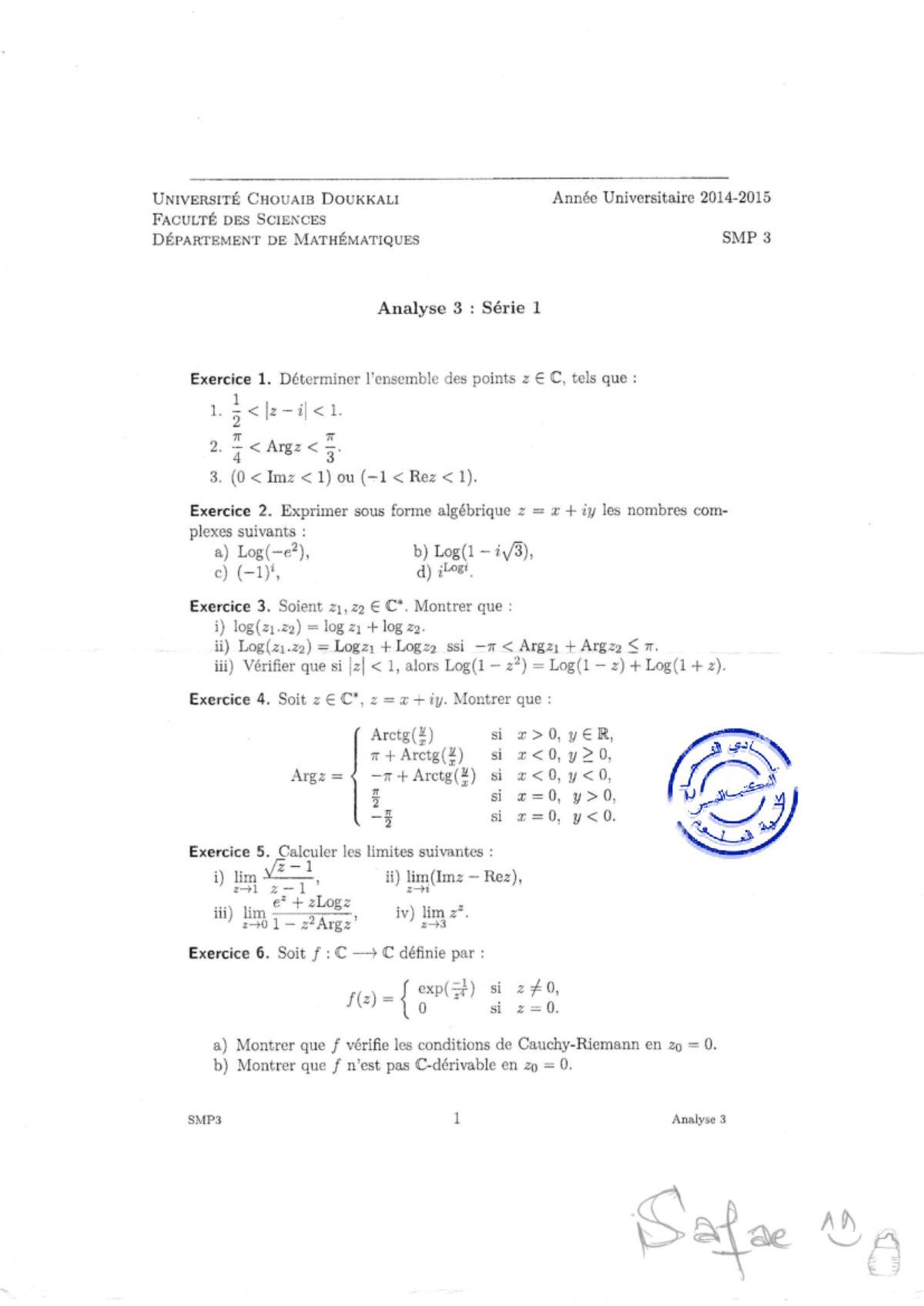 Analyse complexe - Analyse Numerique - Studocu