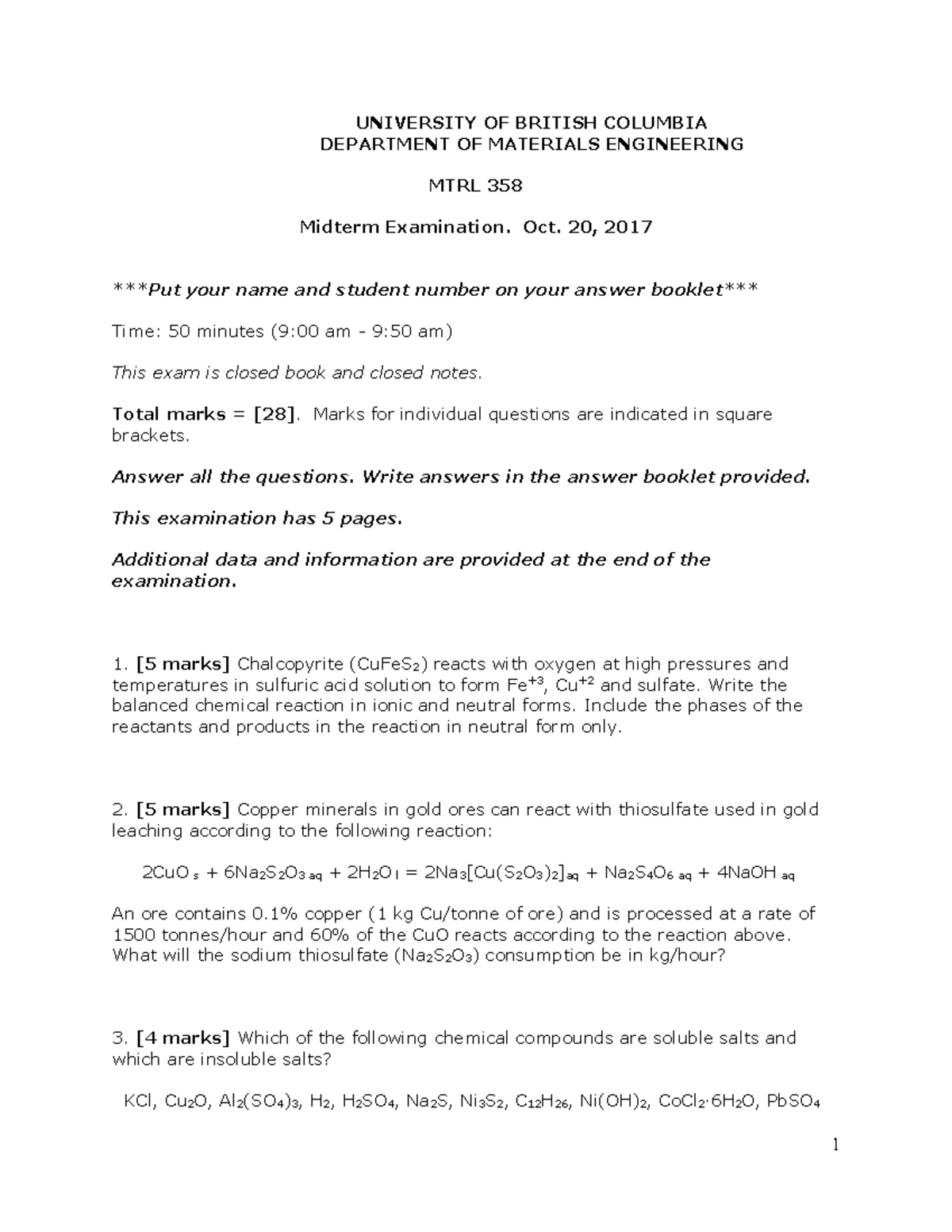 Midterm exam 2017, answers - Warning: TT: undefined function: 32 UNIVERSITY OF BRITISH COLUMBIA ...