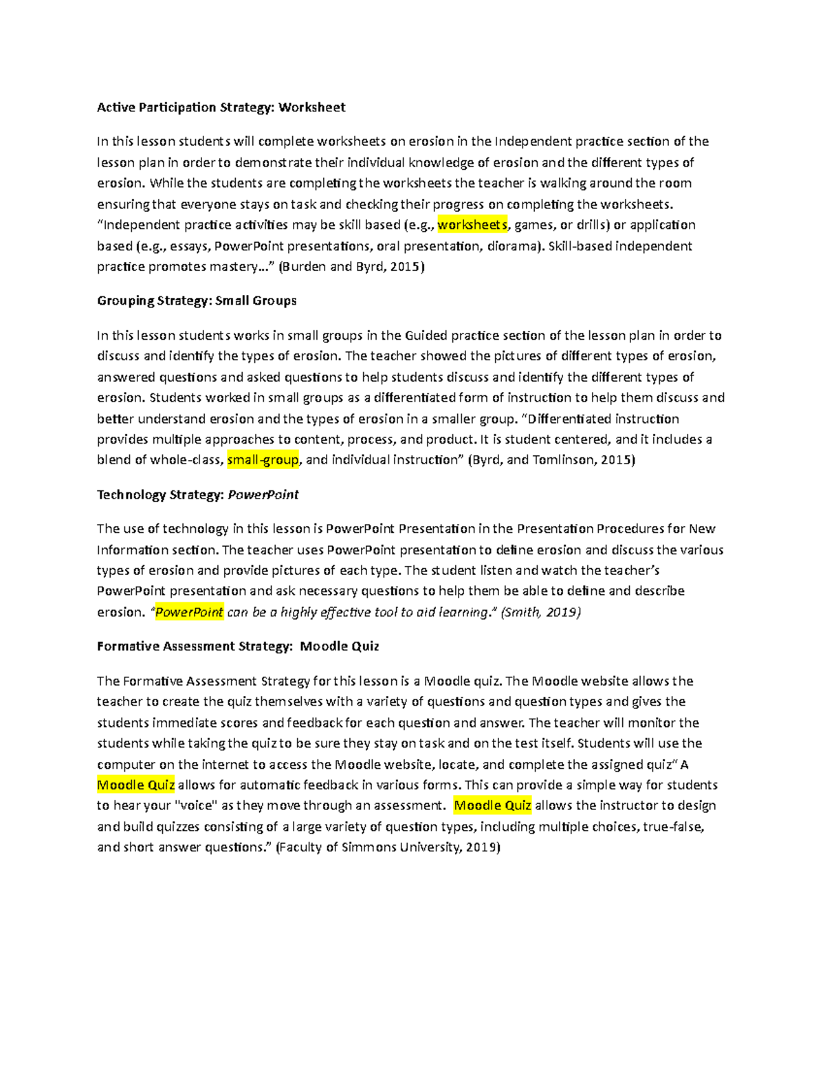 Assignment C368 from Google docs part B - Active Participation Strategy ...