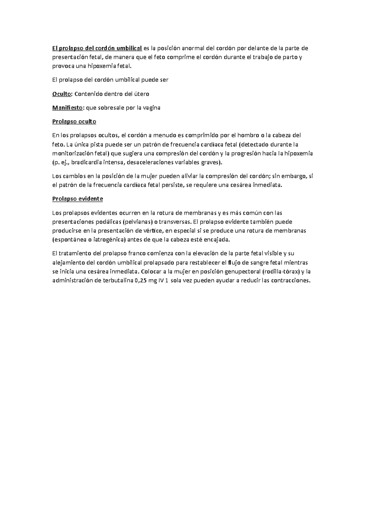 Documentod djdjj - El prolapso del cordón umbilical es la posición ...