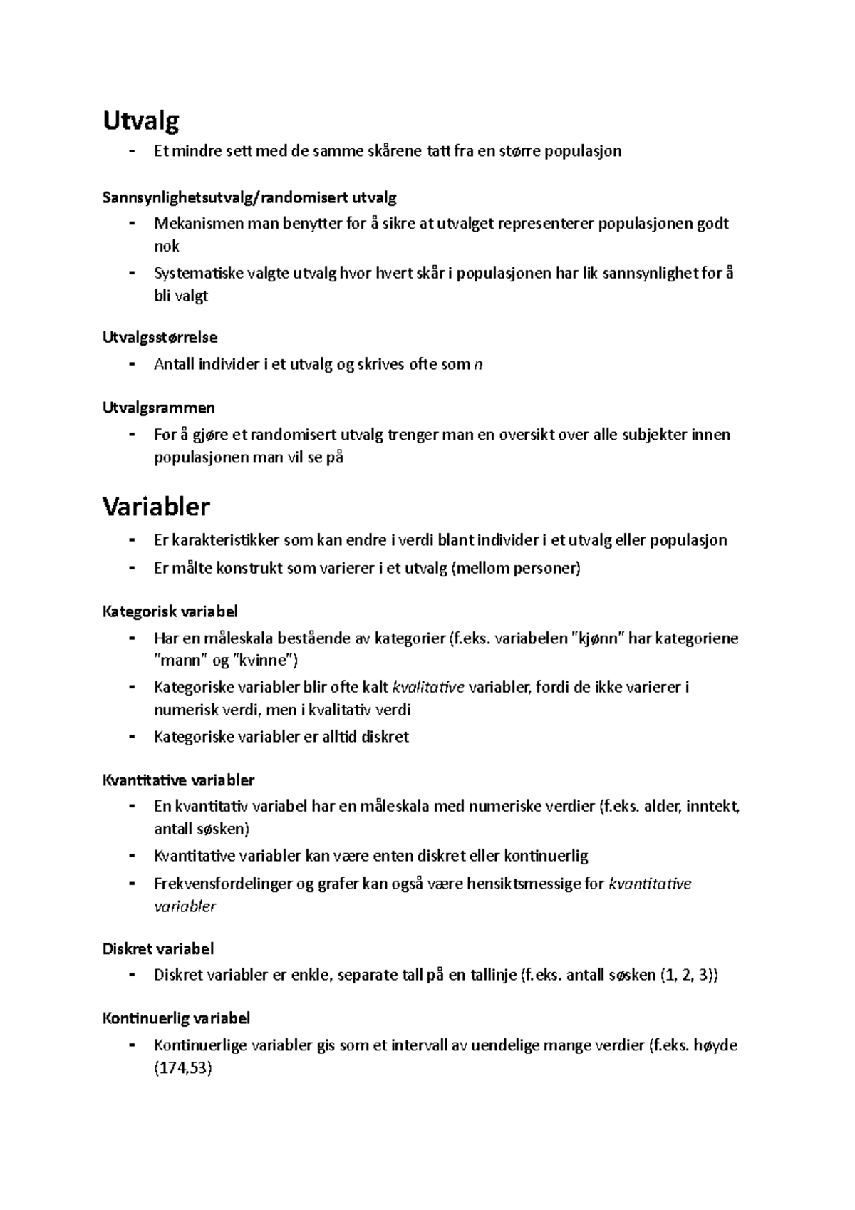 PSY3280 - Begrepsliste fra hele pensum - PSY3280 - Studocu