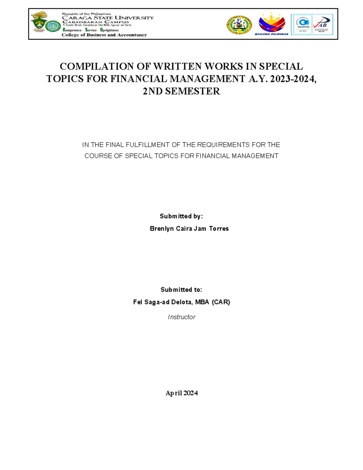 Final Output-Public Finance - Public Administration - COMPILATION OF ...