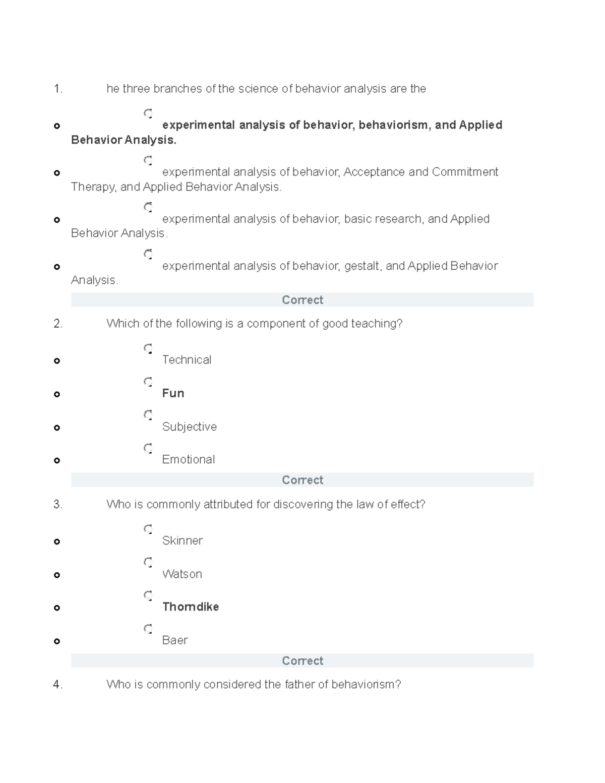 ABA QUIZ Sheet-July23 - Study class material - he three branches of the ...