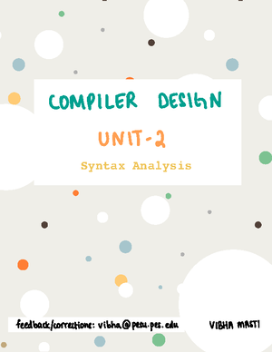 Introduction Compiler Design - Unit 1 Compiler Design 1: Language ...