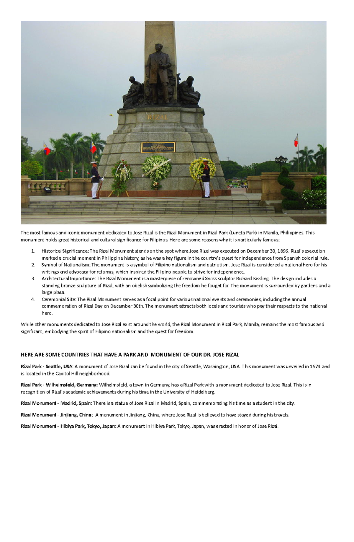 Rizal S Most Well Known Sculpture at Scarlett Packham blog