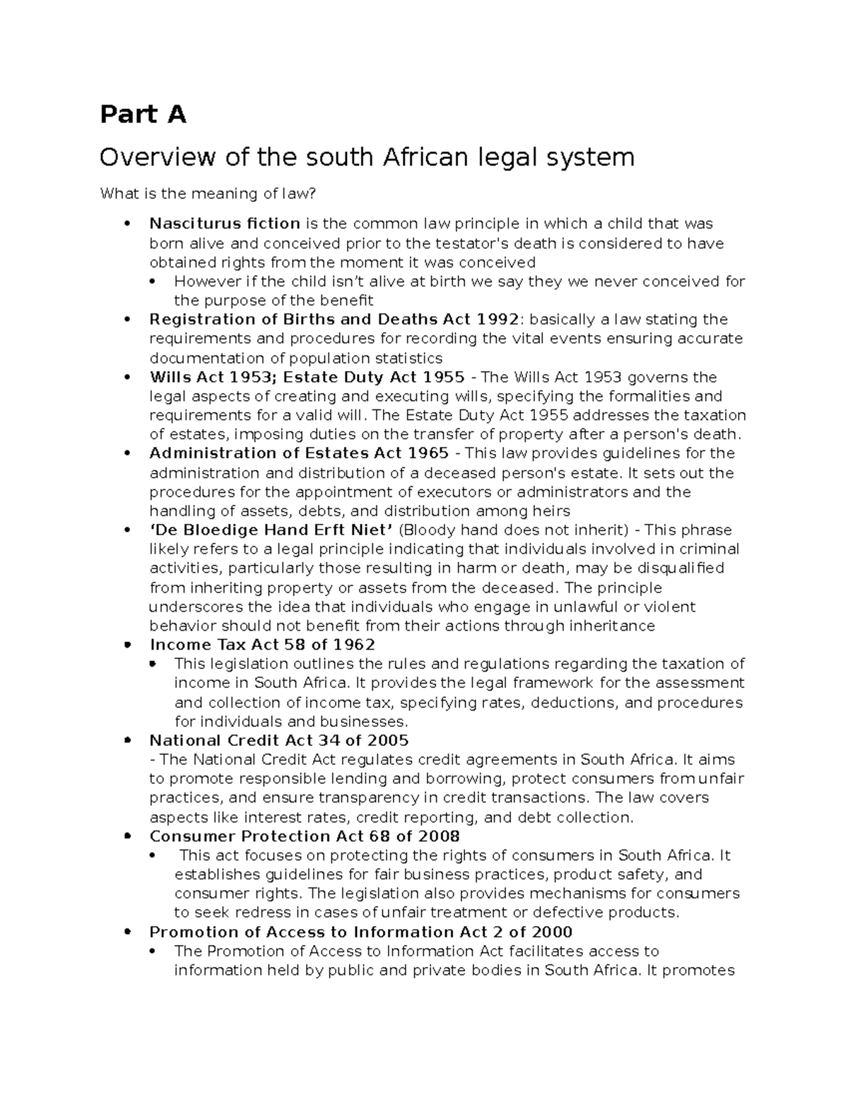 Business laws and the meanings and additional notes - Part A Overview ...
