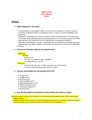 Week 2 i Human Reflection - NR 511: Differential Diagnosis Dr. Williams Week 2 iHuman Reflection ...