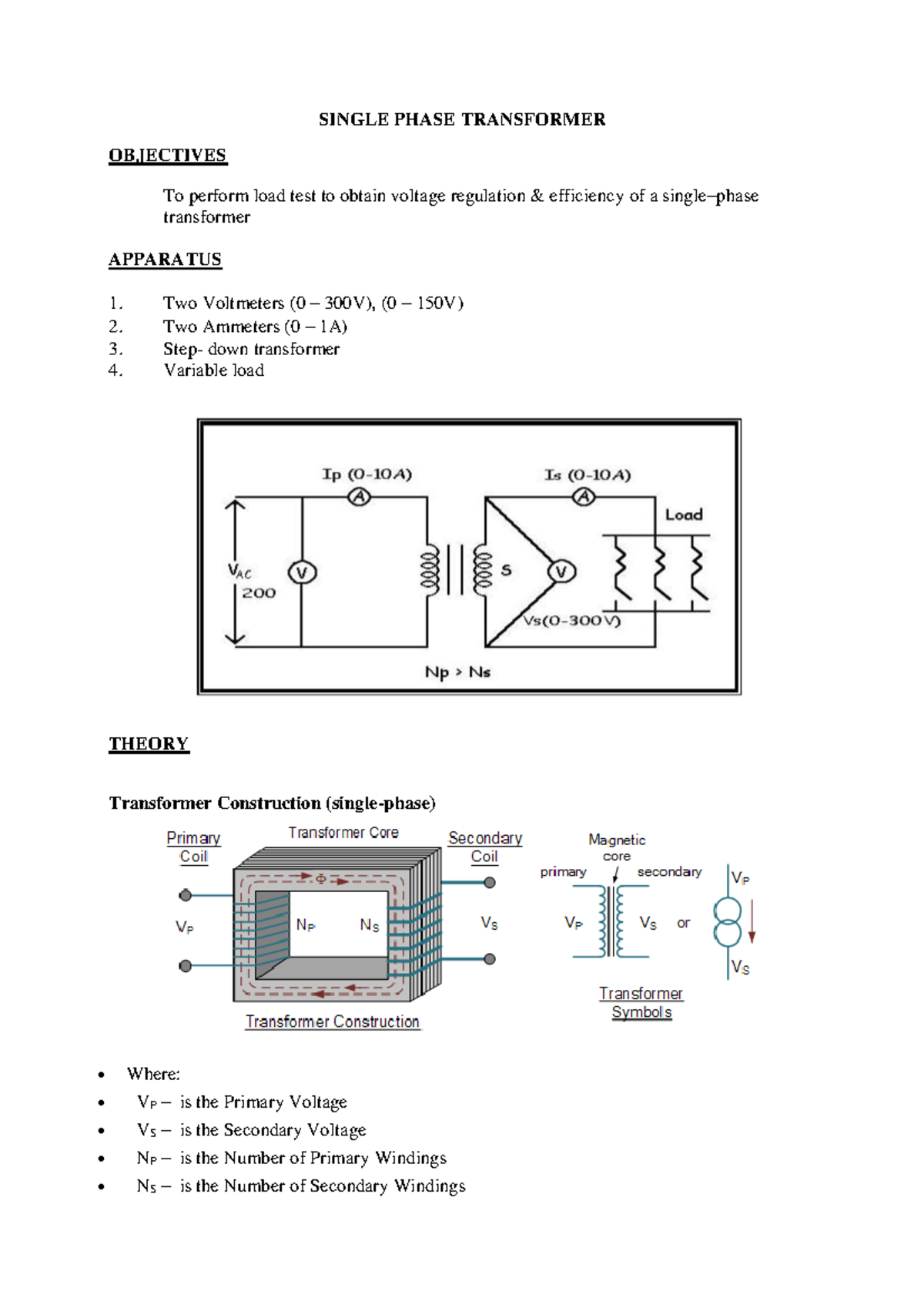 Single Phase Transformer 3 - Bachelor of Science (Mechanical ...