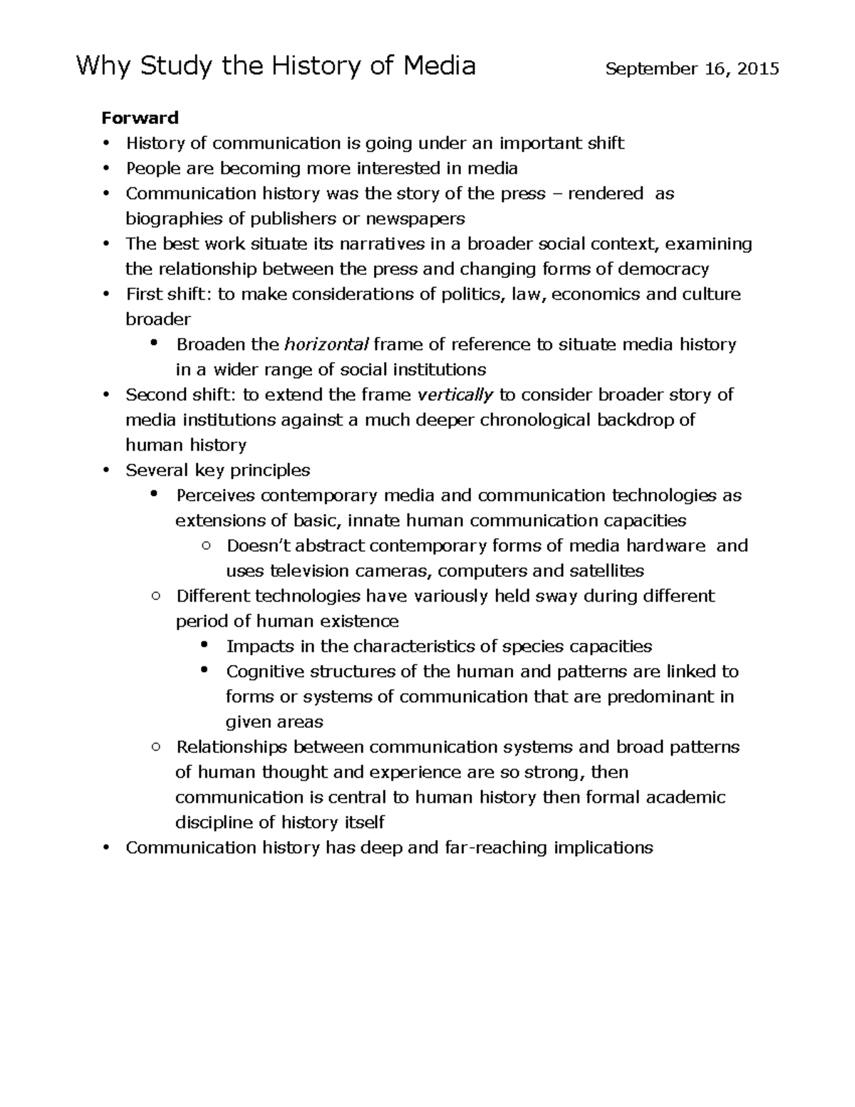 Intro to Media History Textbook Notes - Why Study the History of Media ...