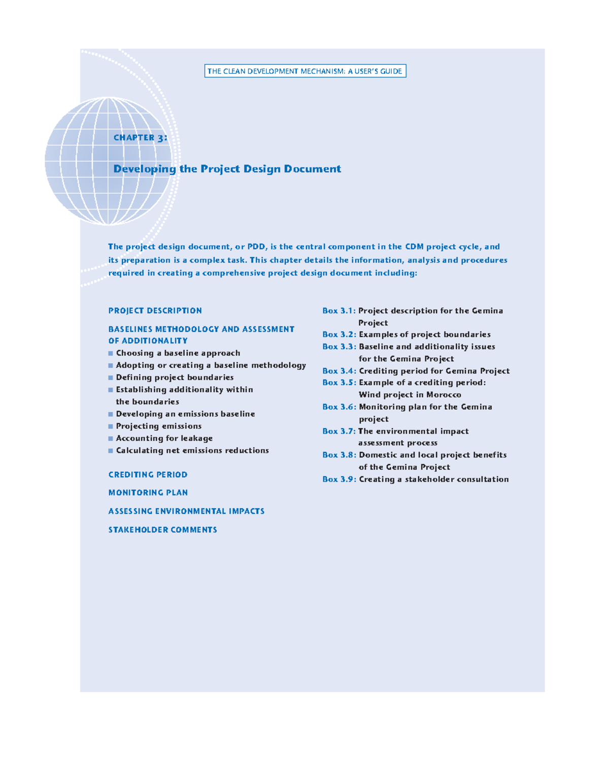 THE CLEAN DEVELOPMENT MECHANISM: A USER’S GUIDE - PROJECT DESCRIPTION ...