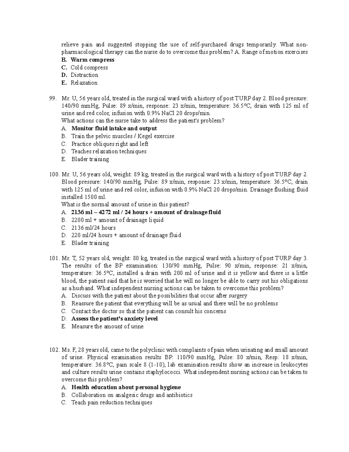 Nursing - CTE, materials-21 - relieve pain and suggested stopping the ...