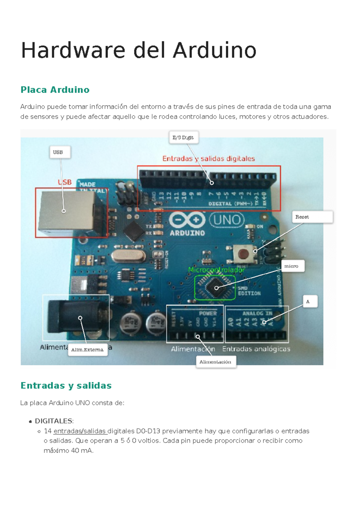 Hardware-del-arduino - Hardware del Arduino Placa Arduino Arduino puede tomar información del ...