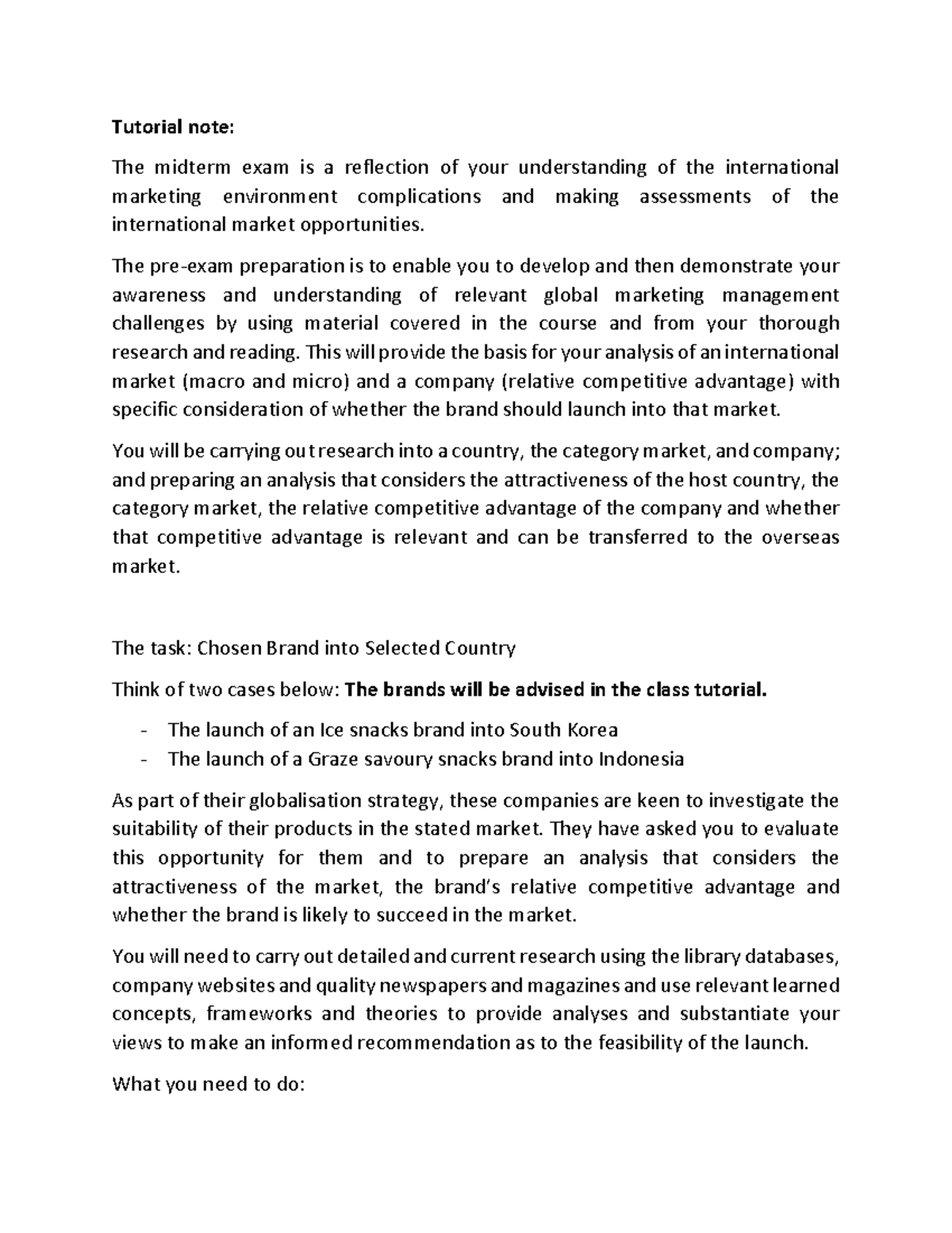 Tutorial note for mid term exam - Tutorial note: The midterm exam is a ...