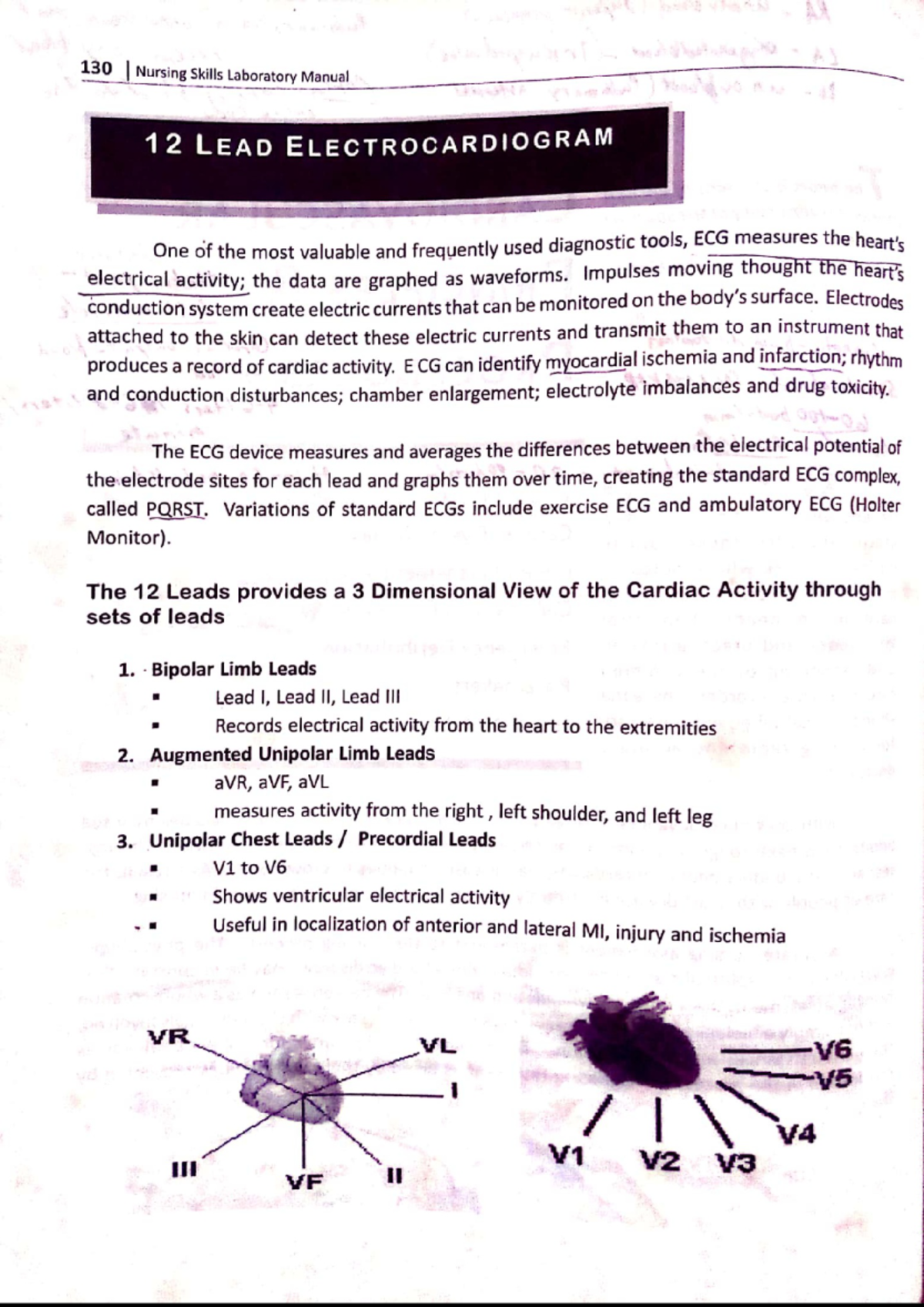 ECG - ECG BOOK - 130 Nursing Skills Laboratory Manual 12 LEAD ...