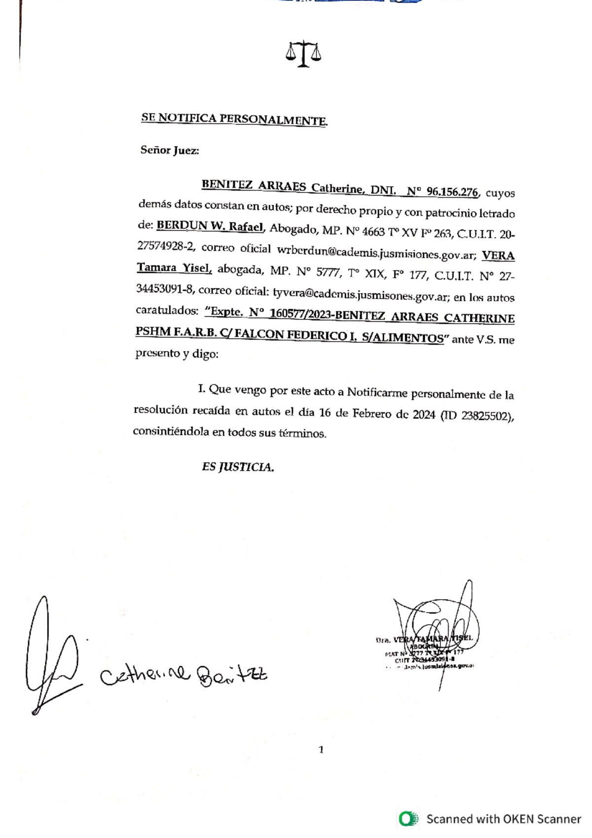 Notificación Personal - modelo - 4TO SE NOTIFICA PERSONALMENTE. Señor ...