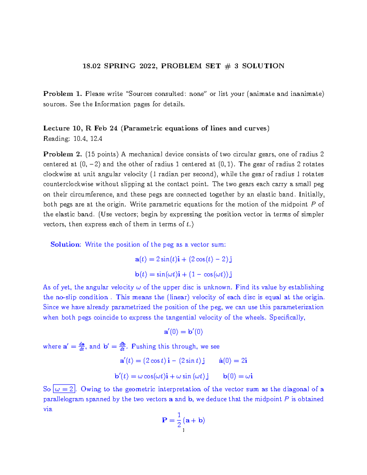 Pset 3 sol - Solutions to weekly Problem Set, a Focus on building ...