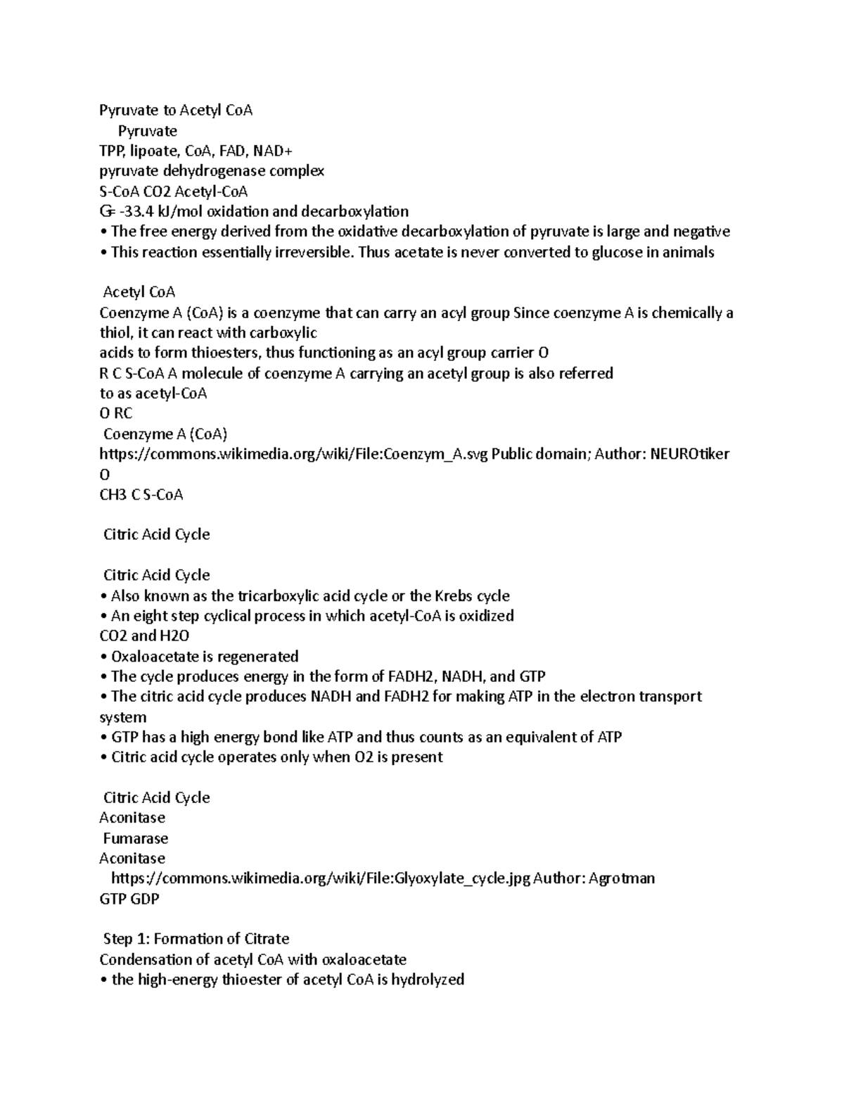 Biochemistry Lecture 10 Part B - Pyruvate to Acetyl CoA Pyruvate TPP ...